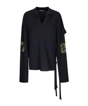 Ottolinger Oversized Jacquard Knitted Top - Black