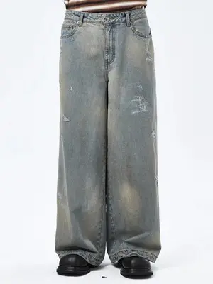JUUN.J Distressed Wide-leg Jeans