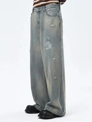 JUUN.J Distressed Wide-leg Jeans