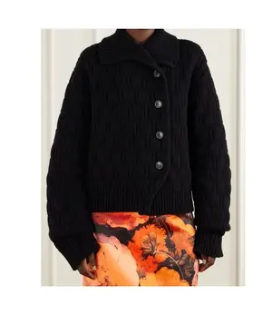Dries Van Noten Textured Wool Cardigan - Black