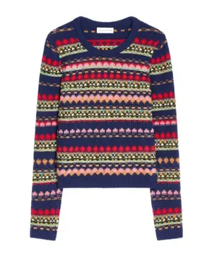 Dries Van Noten Jacquard Wool Sweater - Navy