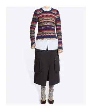 Dries Van Noten Jacquard Wool Sweater - Navy