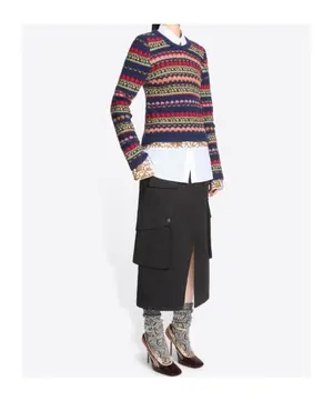 Dries Van Noten Jacquard Wool Sweater - Navy