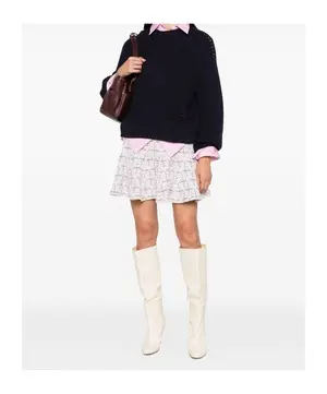 TWINSET Floral Appliqué Crew Neck Sweater