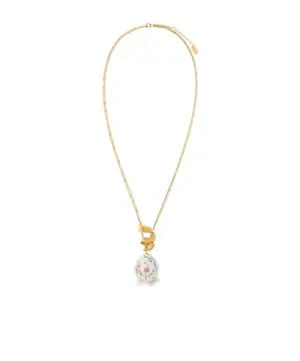 Chloé Chloé Floral-Print Ceramic Pendant Necklace No