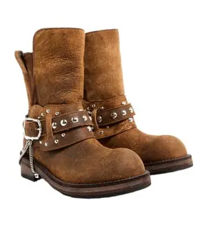 ANN DEMEULEMEESTER Boa Short Riding Boots With Spurs