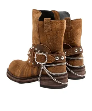ANN DEMEULEMEESTER Boa Short Riding Boots With Spurs