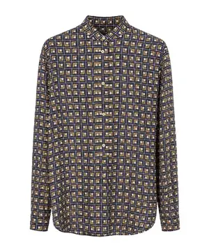 Aspesi Geometric-print Long-sleeve Shirt - No