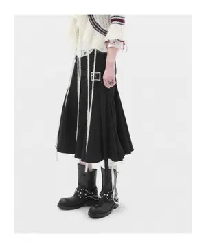 ANN DEMEULEMEESTER Helma Knee Length Handkerchief Skirt With Belt
