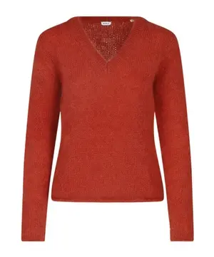 Aspesi V-neck Knitted Sweater - Orange