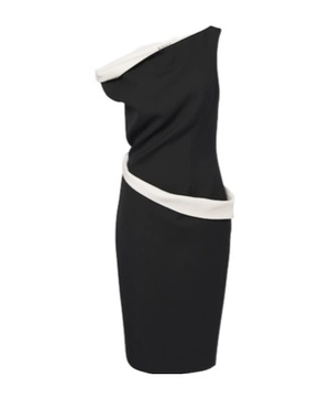 RÓHE Paneled One-shoulder Wool-blend Midi Dress