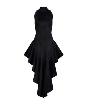 Alaïa Ruffled High-neck Dress
