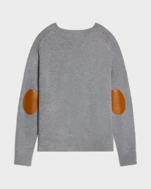 Celine Crewneck Sweater In Fine Cashmere - Medium Gray