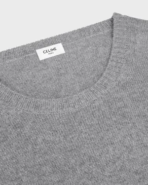 Celine Crewneck Sweater In Fine Cashmere - Medium Gray