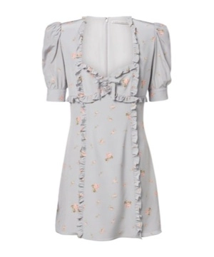 Alessandra Rich Floral Silk Crêpe De Chine Minidress - No