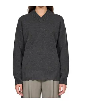 Soeur Notch Collar Loose Knit Sweater