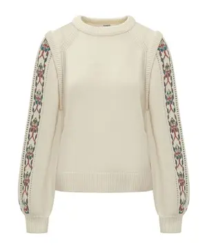 BA&SH Bash Elda Patterned Sleeve Knitted Sweater