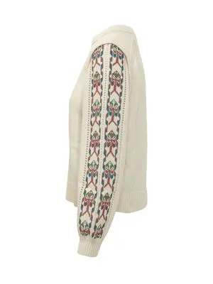 Ba&sh Elda Patterned Sleeve Knitted Sweater - No