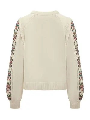 Ba&sh Elda Patterned Sleeve Knitted Sweater - No
