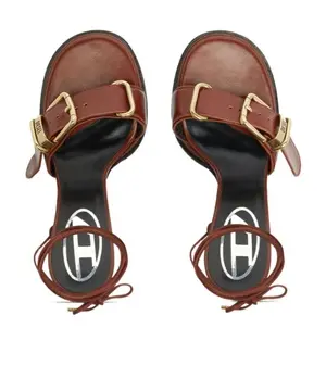 DIESEL® D-cocco Ankle-wrap Sandals In Leather