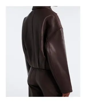 ROTATE BY BIRGER CHRISTENSEN Cropped Leather Jacket