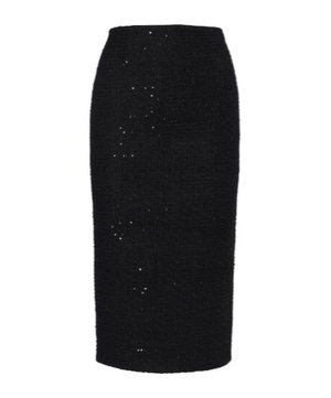 Roland Mouret Sequined Bouclé Pencil Skirt - Black
