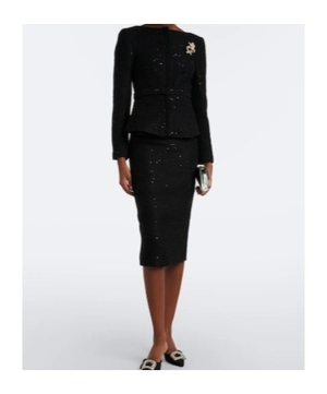 Roland Mouret Sequined Bouclé Pencil Skirt