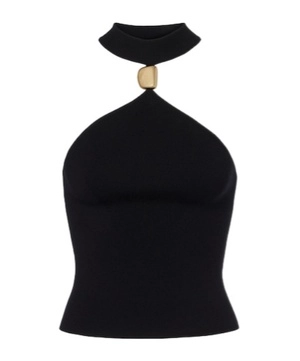 Simkhai Renlen Embellished Halterneck Wool Top - Black