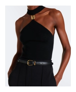 Simkhai Renlen Embellished Halterneck Wool Top - Black