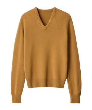 LEMAIRE V-neck Sweater In Cashmere - Cumin