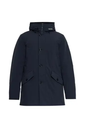 Woolrich Hooded Logo Patch Down Jacket