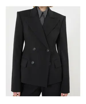 Sportmax Double-breasted Stretch Wool Blazer