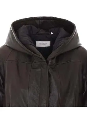 Sportmax Hooded Leather Jacket