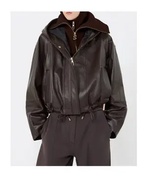 Sportmax Hooded Leather Jacket