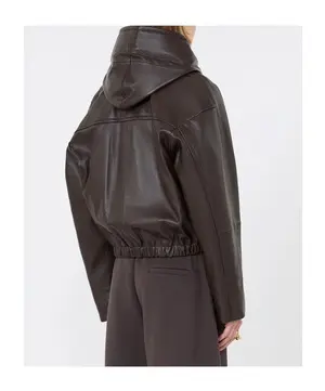 Sportmax Hooded Leather Jacket