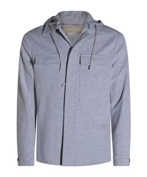 Eleventy Eleventy Zip-Front Hooded Jacket Gray