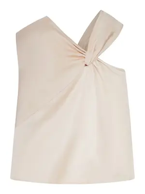 Soeur Luciana Knot-detail One-shoulder Blouse