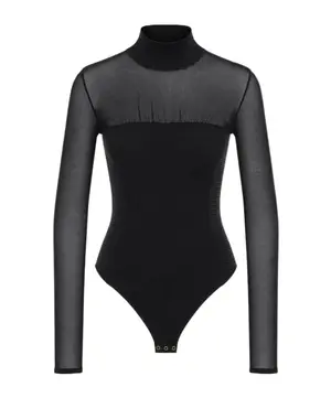Elisabetta Franchi Long Sleeved Ribbed Bodysuit