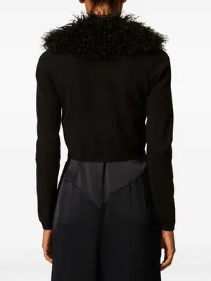 TWINSET Cropped Cardigan With Faux Fur