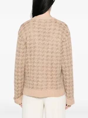 TWINSET Sequin-embellished Houndstooth Cardigan