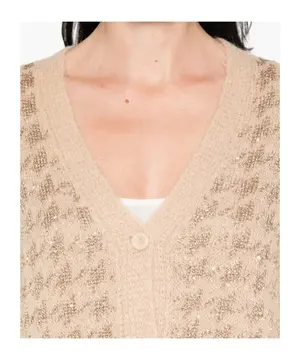 TWINSET Sequin-embellished Houndstooth Cardigan