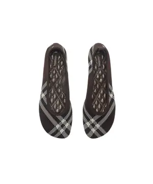 Burberry Checked Knitted Slip-on Ballerina Shoes