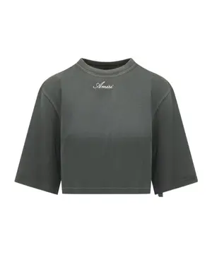 Amiri Cropped Logo T-shirt - Black