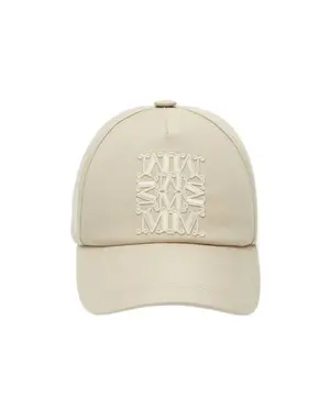 Max Mara Mxasalmone Logo Embroidered Baseball Cap - Stone