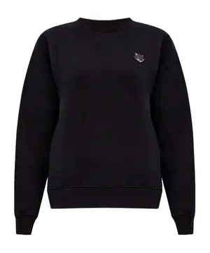 Maison Kitsuné Bold Fox Head Patch Crewneck Sweatshirt - Black