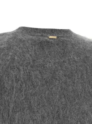 TWINSET Fuzzy Long-sleeved Crewneck Knitted Jumper