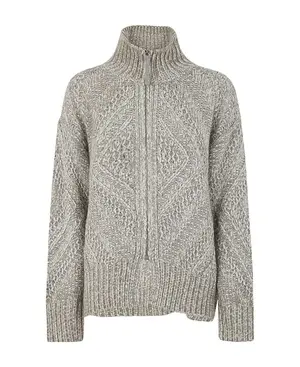 Fabiana Filippi Long-sleeved Zip-up Cardigan - Gray