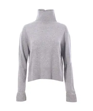 Fabiana Filippi High-neck Knitted Embellished Jumper - Light Gray