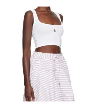 VIVIENNE WESTWOOD Cropped Logo Tank Top - No