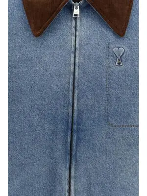 AMI Paris De Coeur Denim Jacket - Blue